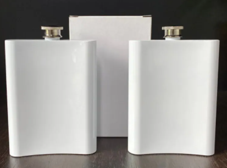 8oz 240ml White Plain Flasks For Sublimation – heartsindesigns